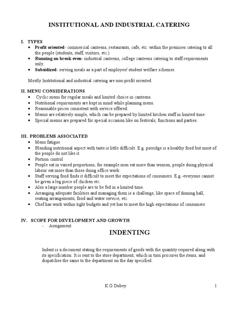 Institutional-and-Industrial-Catering | Menu | Cafeteria