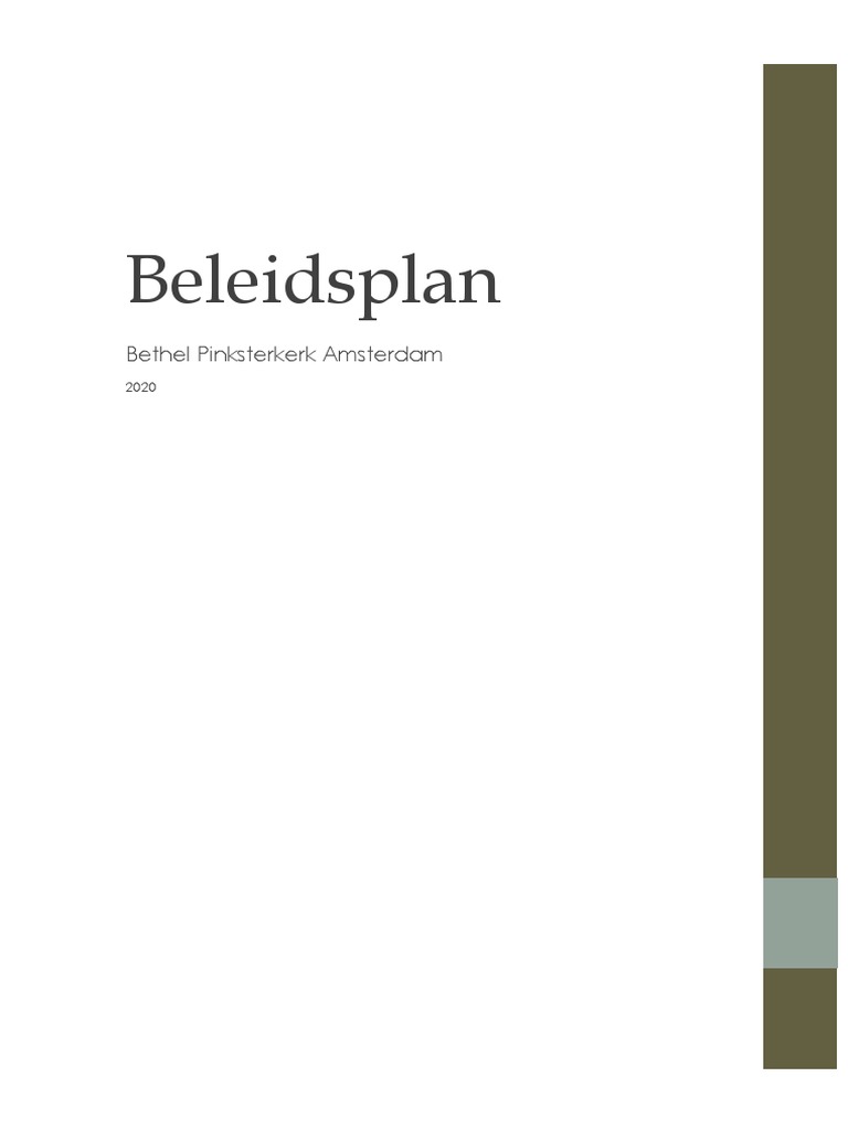 ANBI Beleidsplan BPK Amsterdam | PDF