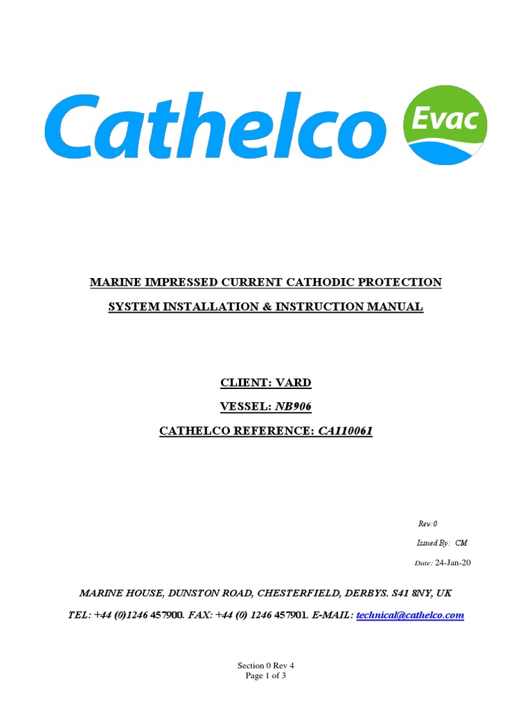 CA110061 - NB906 - ICCP Manual | PDF | Corrosion | Anode