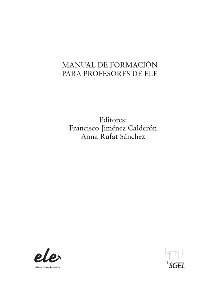 Manual de Formacion para Profesores de Ele. | PDF | Lingüística ...