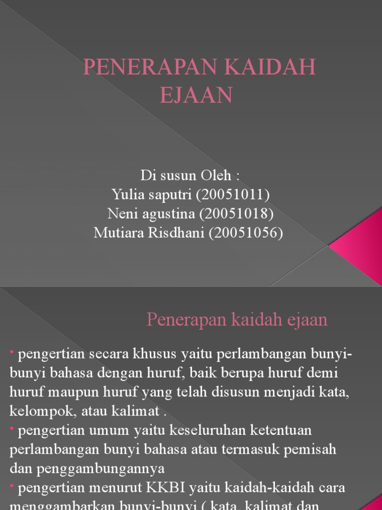 Penerapan Kaidah Ejaan | PDF