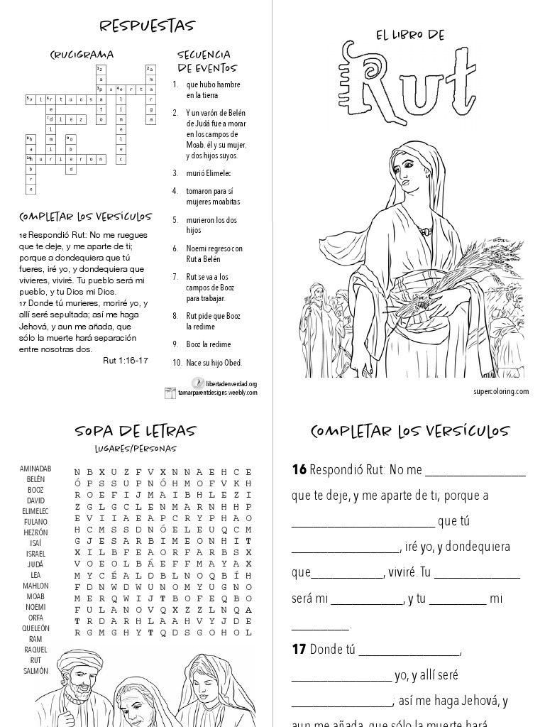 08 Librito de Actividades para Ninos Rut | PDF | Noemí (figura bíblica) | Libro de rut