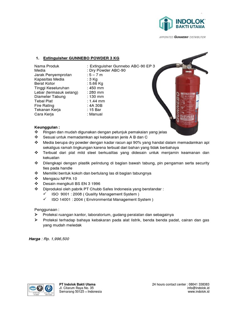Daftar Harga APAR Gunnebo | PDF
