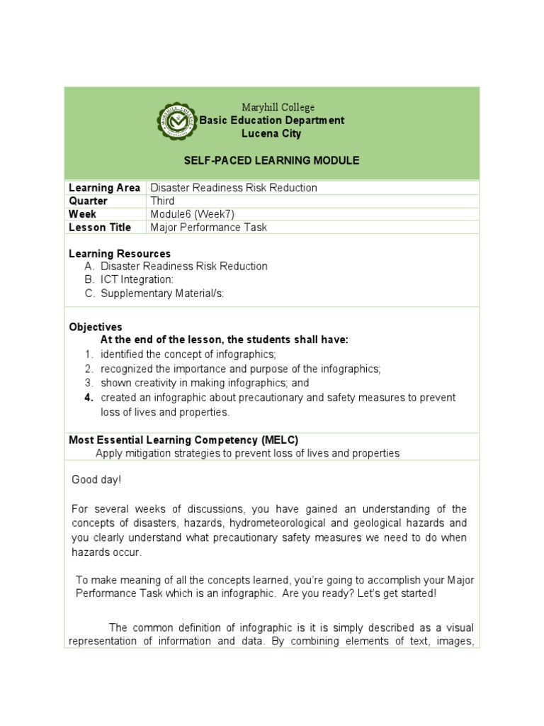 DRRR 3RD Q Module 6 Week 7 PT | PDF | Infographics | Communication