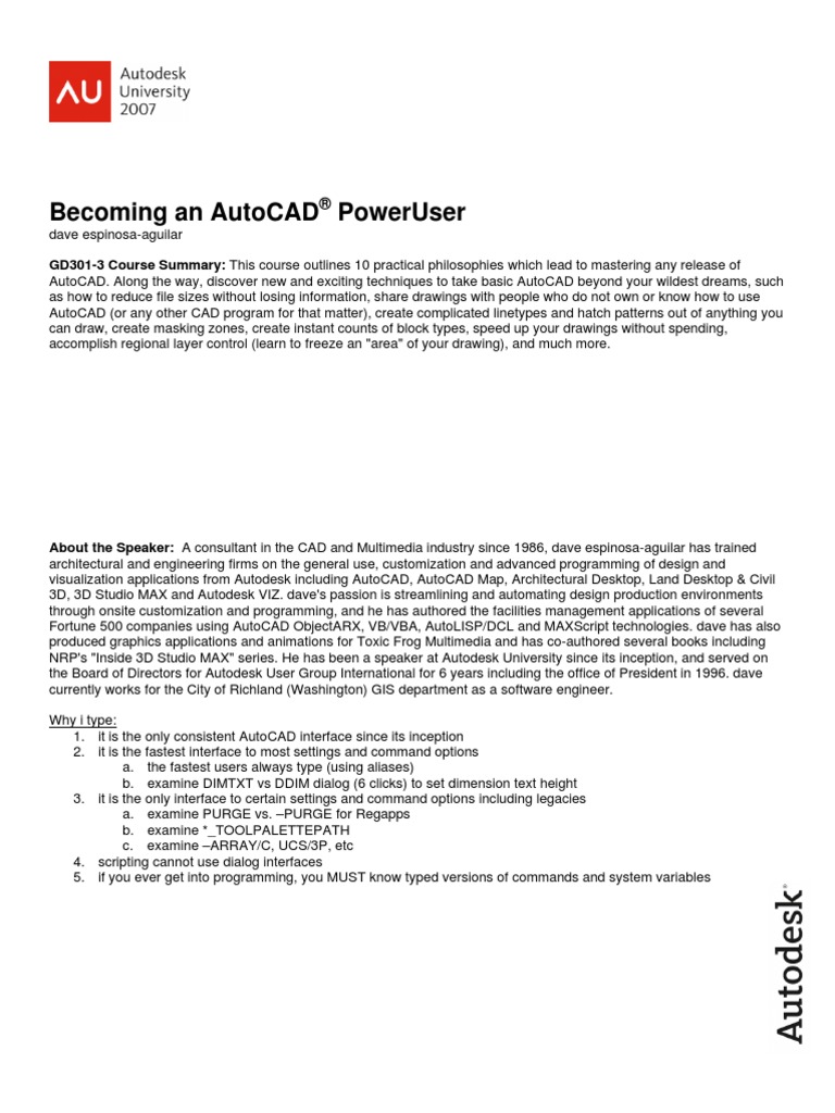 Become An AutoCAD Power User | PDF | Auto Cad | Autodesk