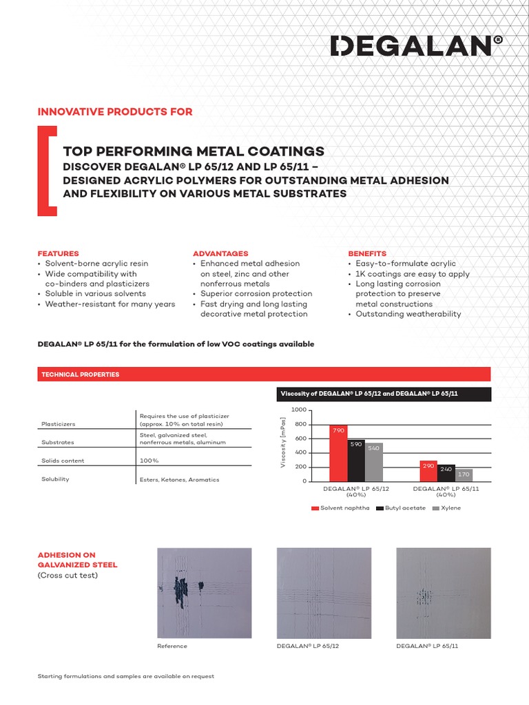 DEGALAN® For Metal Coatings (English) | PDF | Poly(Methyl Methacrylate ...