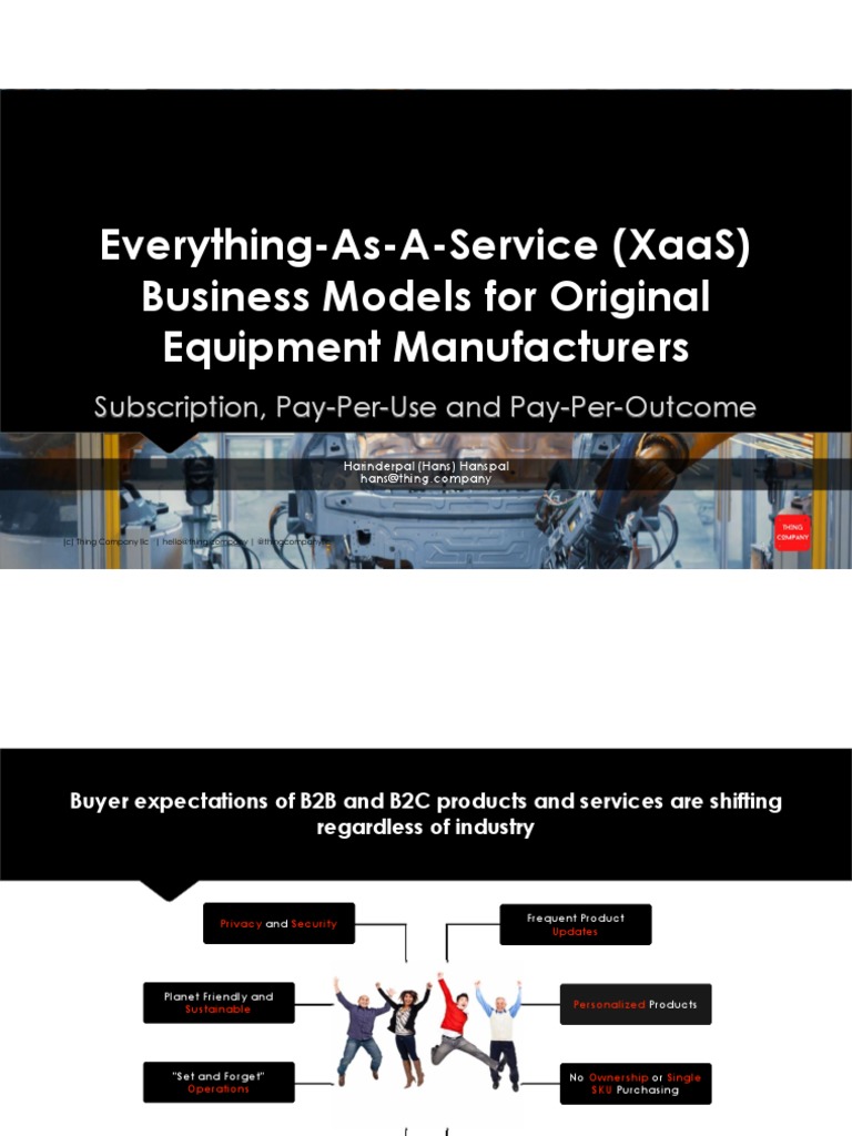 Everything-As-A-Service (XaaS) For Original Equipment Manufacturers ...