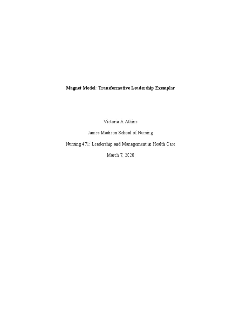 Magnet Model | PDF | Nursing | Transformational Leadership
