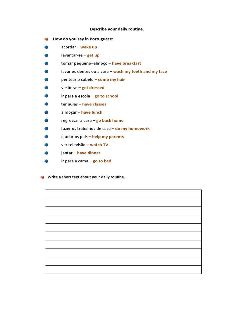 Daily Routine Description Guide | PDF