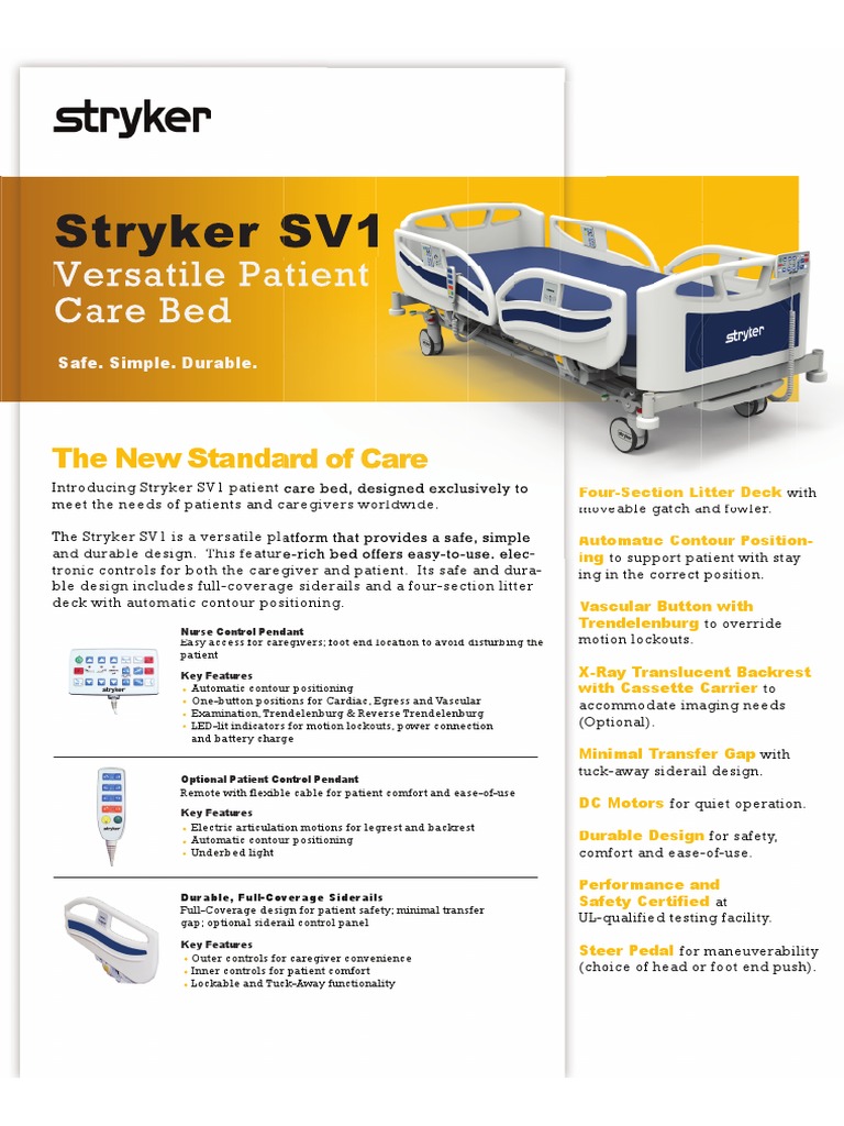 Stryker SV1: Versatile Patient Care Bed | PDF | Vehicles | Nature