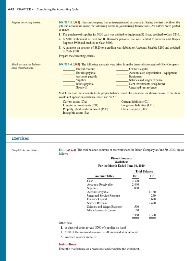 4 Completing The Accounting Cycle Part | PDF | Debits And Credits ...