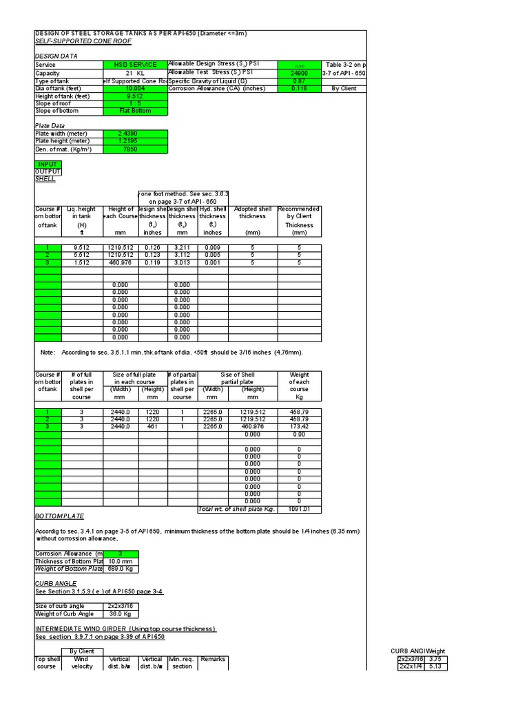 API 650 Tank Design 5 | PDF | Buckling | Column