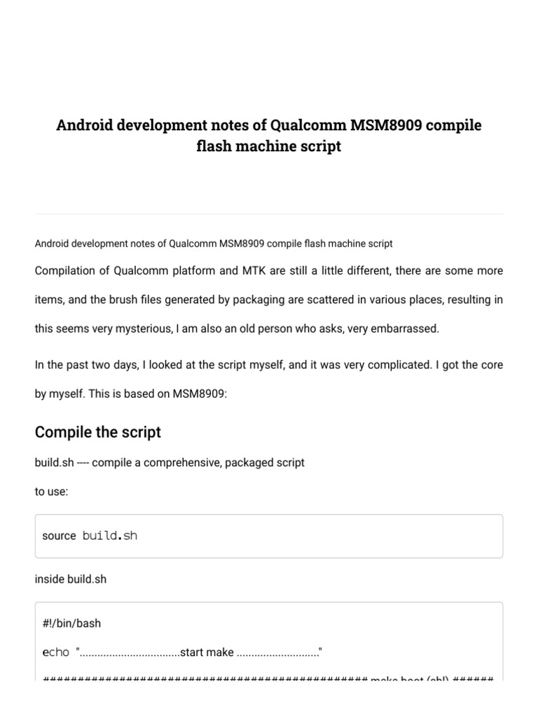 Android Development Notes of Qualcomm MSM8909 Compile Flash Machine ...