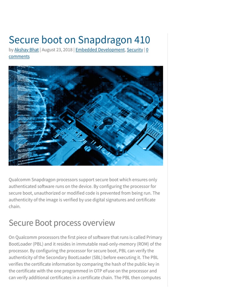 Secure Boot On Snapdragon 410 - Timesys Embedded Linux | PDF | Booting ...