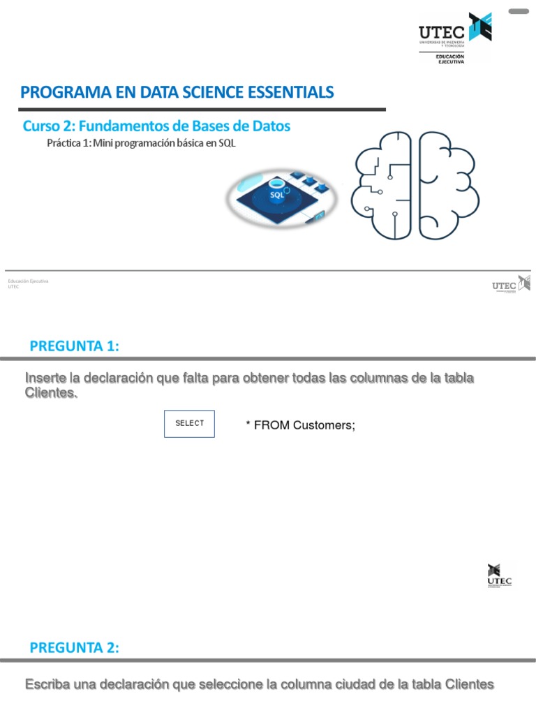 Curso 2 - Tarea SQL | PDF | SQL | Ingeniería de software