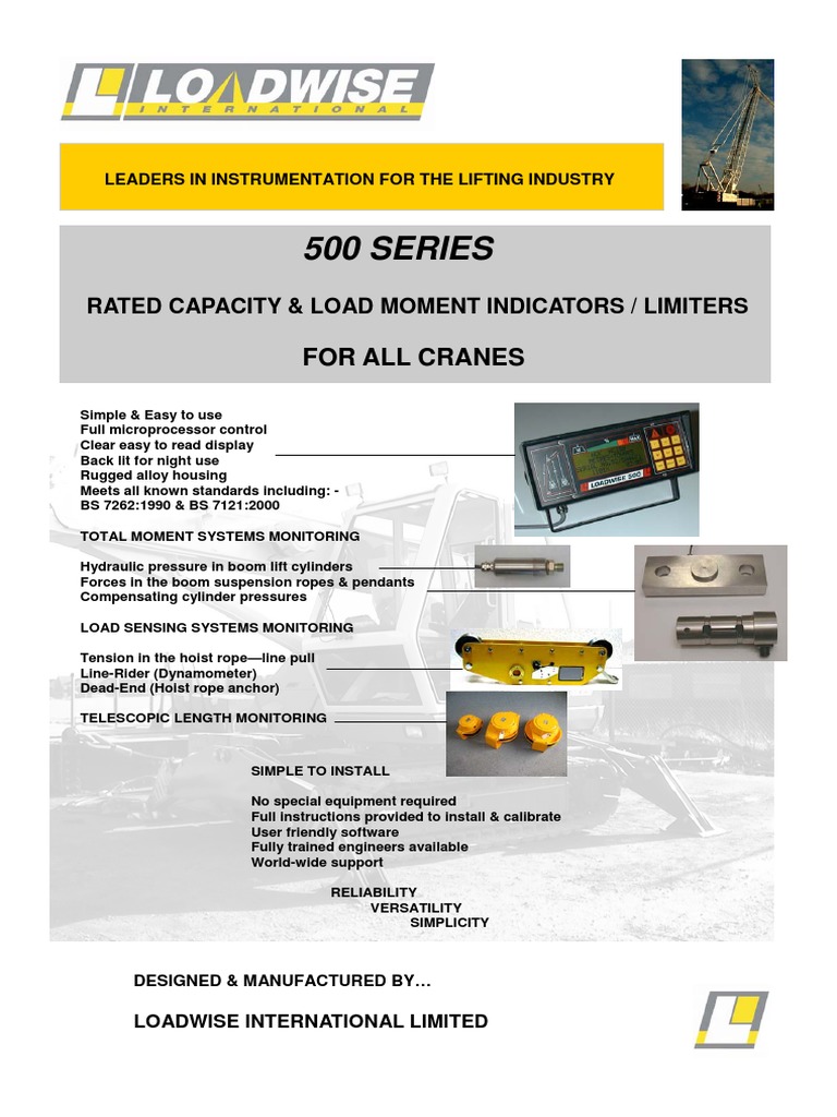 Loadwise 500 | Download Free PDF | Crane (Machine) | Instrumentation