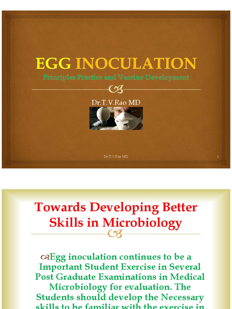 Egg Inoculation in Virology | PDF | Influenza Vaccine | Virus