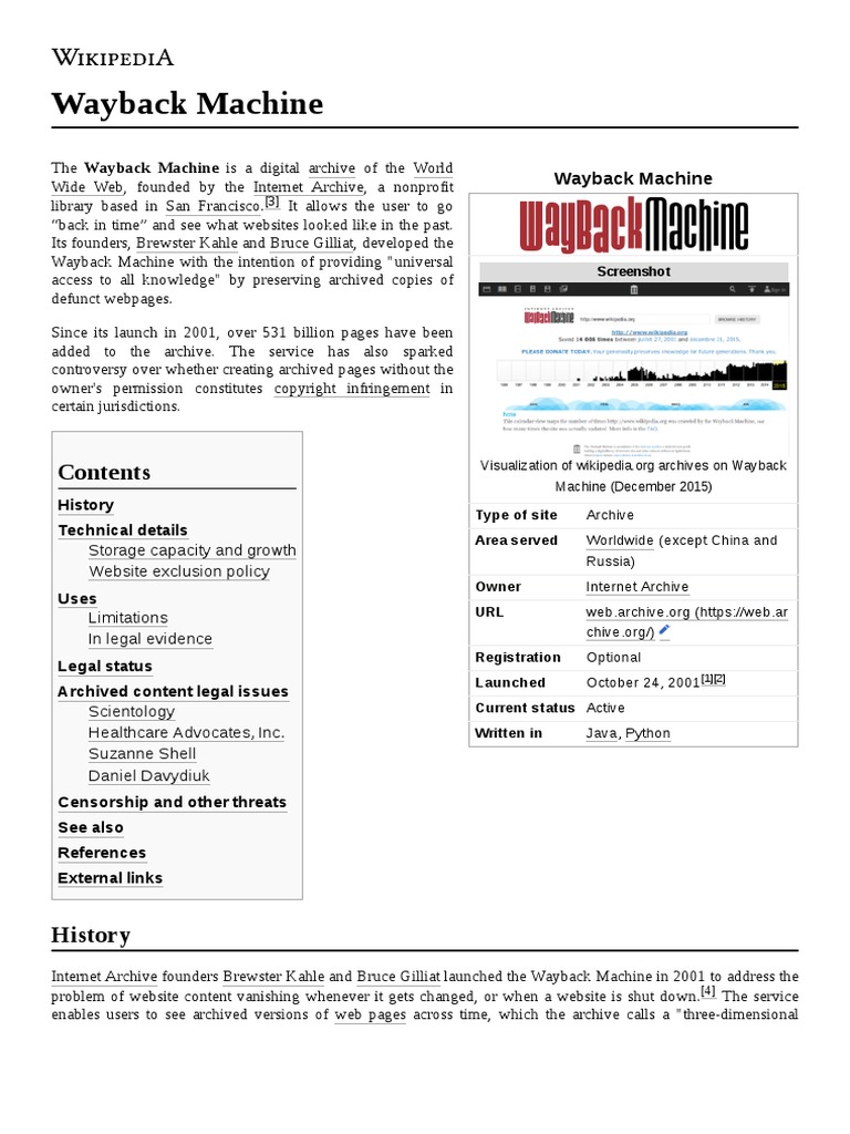 Wayback Machine | PDF | World Wide Web | Internet & Web