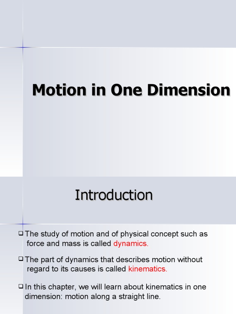 1 D Kinematics | PDF | Velocity | Kinematics
