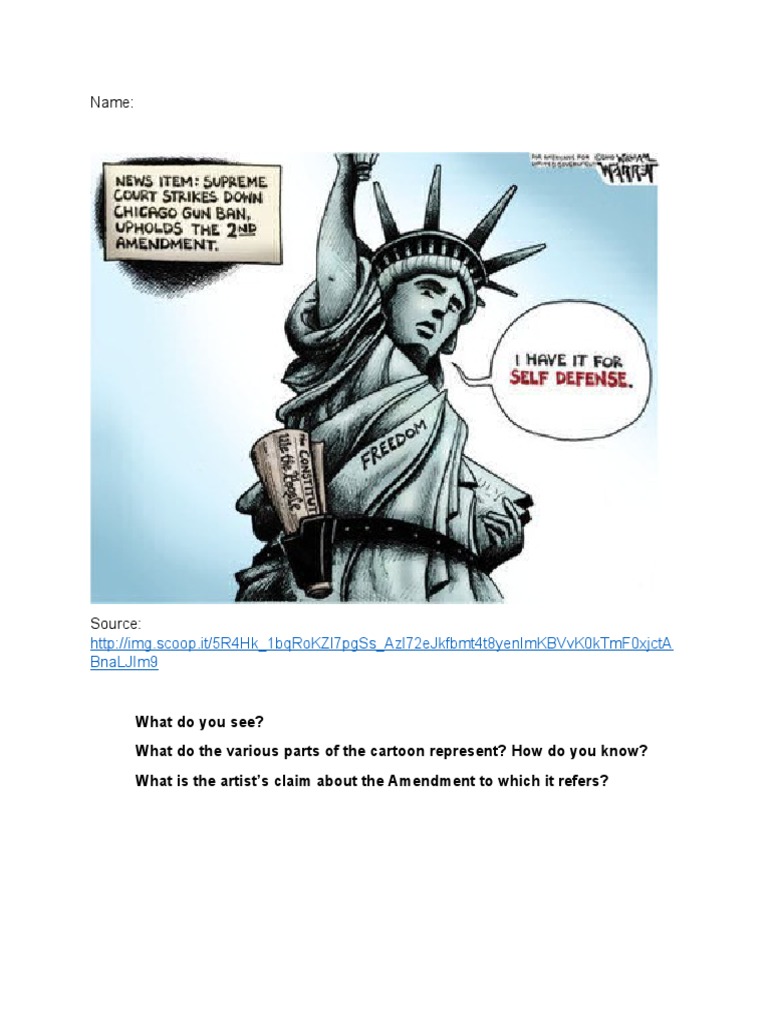 2nd & 4th Amendments Political Cartoon | PDF