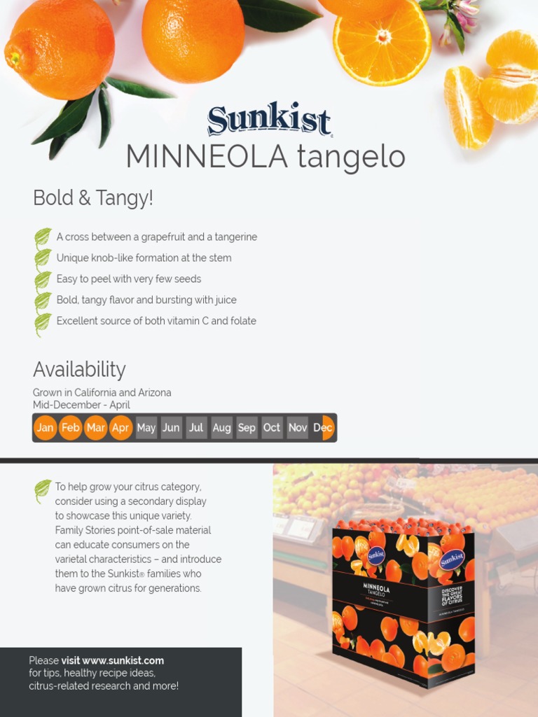 Sunkist® Minneola Tangelos | PDF | Marketing | Communication