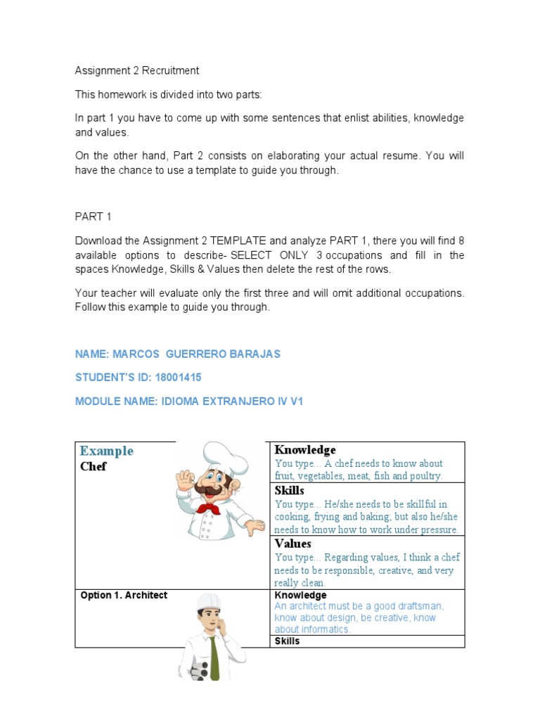 Example: Chef Knowledge Skills | PDF | Information System | Databases