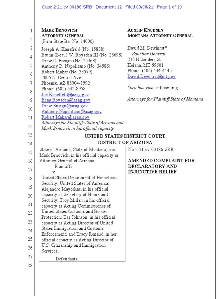 DHS Complaint | PDF | Illegal Immigration To The United States ...