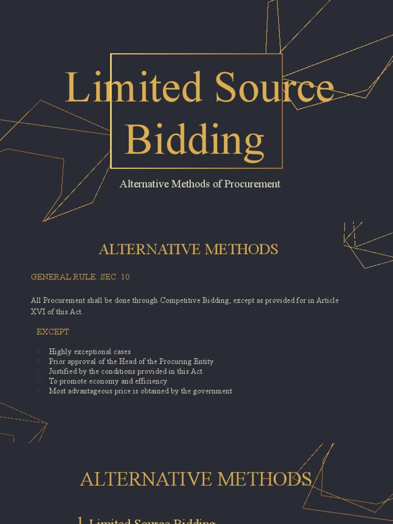 Limited Source Bidding Guidelines | PDF | Procurement | Economies