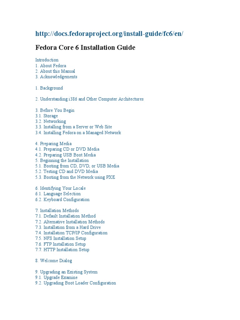 Fedora Installation | PDF | Booting | Installation (Computer Programs)