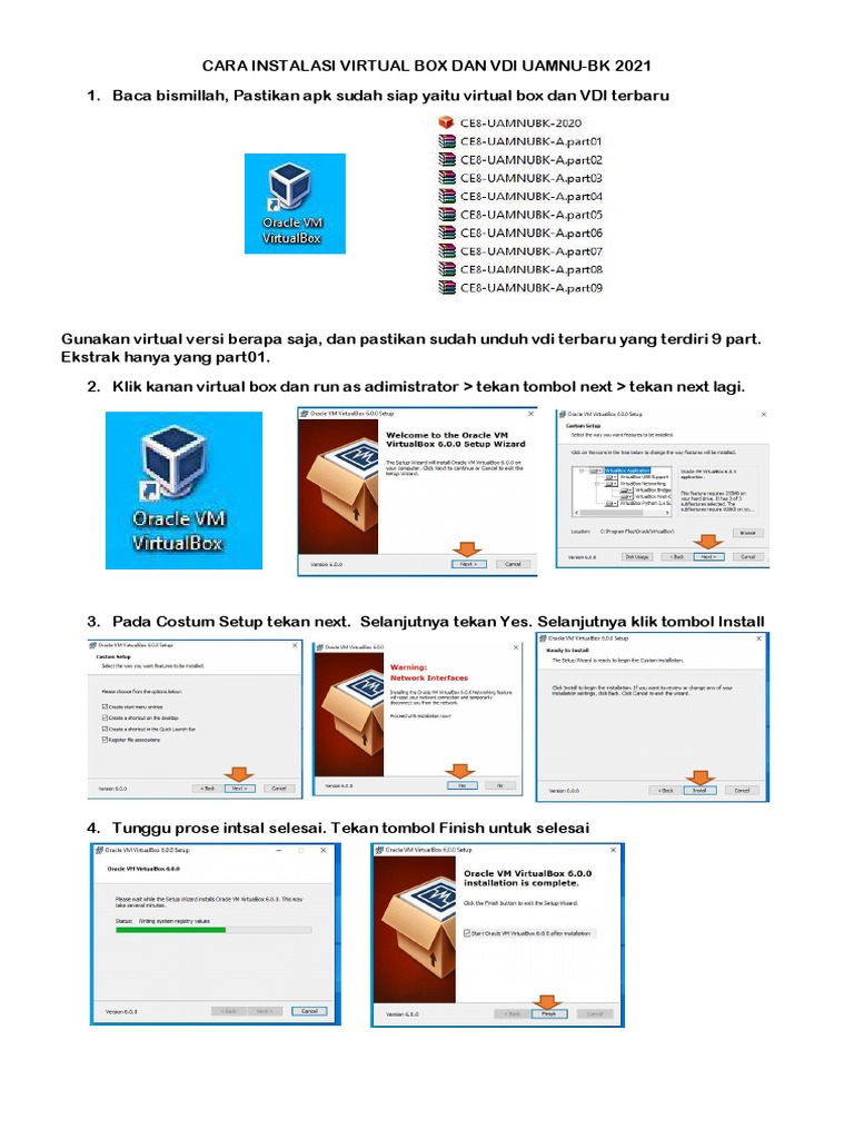 Cara Instalasi Virtual Box Dan Vdi Uamnu | PDF