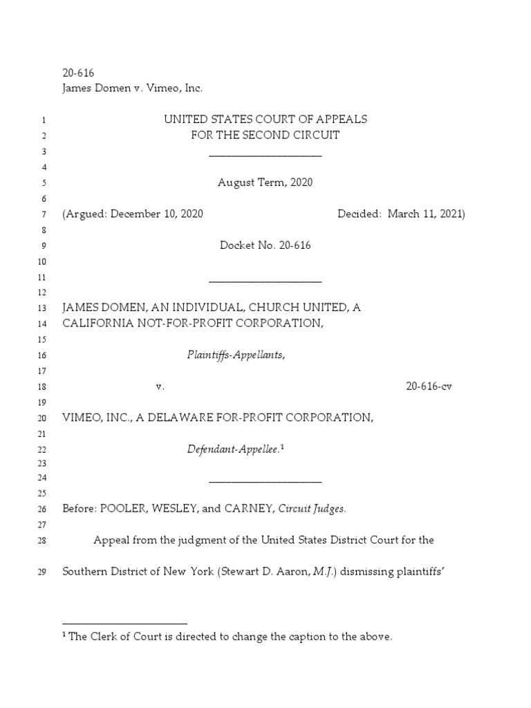 Vimeo Wins Appeal on Section 230 Immunity | PDF | Ashcroft V. Iqbal ...