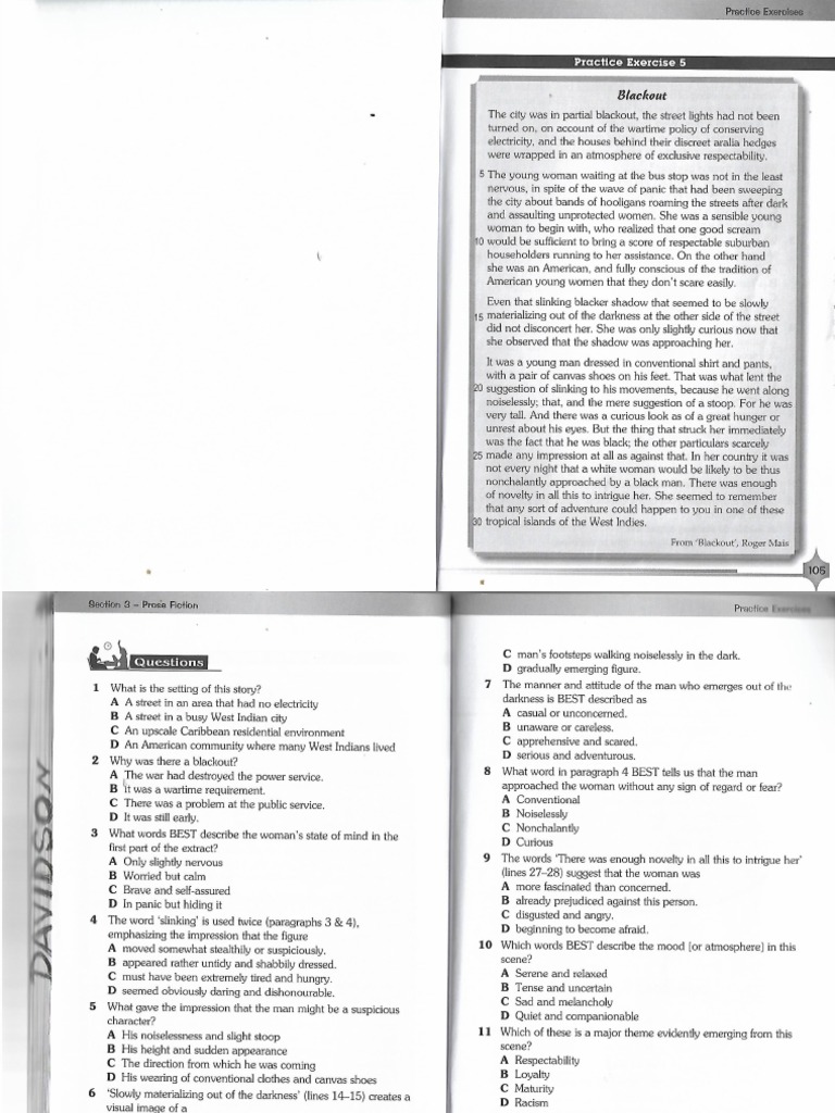 Black Out Comprehension | PDF