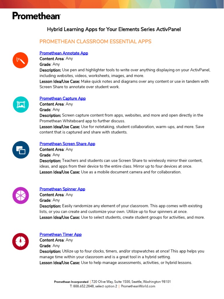 Hybrid Learning Apps for ActivPanel | PDF | Videotelephony | Classroom