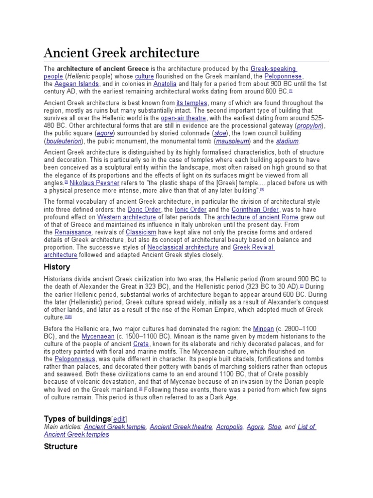 Characteristics of Ancient Greek Architecture | PDF | Column ...