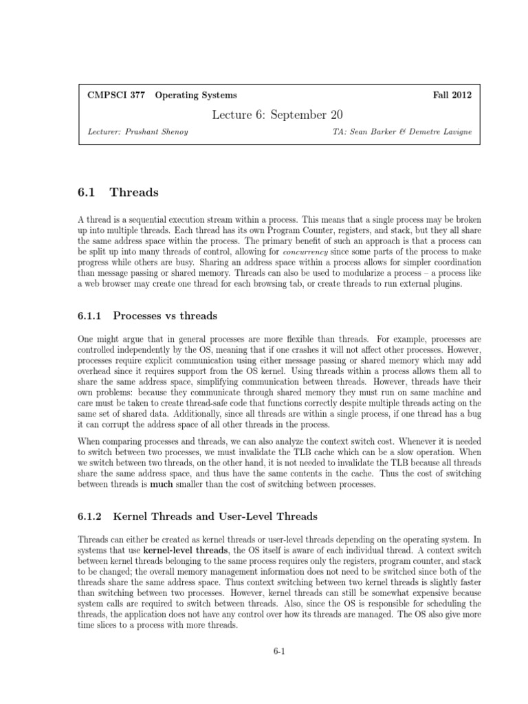 Threads and Processes in Operating Systems | PDF | Thread (Computing) | Scheduling (Computing)