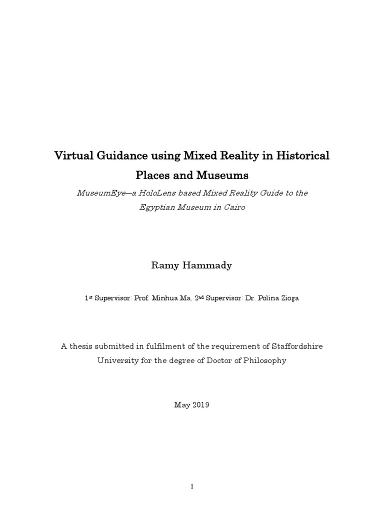 Thesis | PDF | Augmented Reality | Virtual Reality