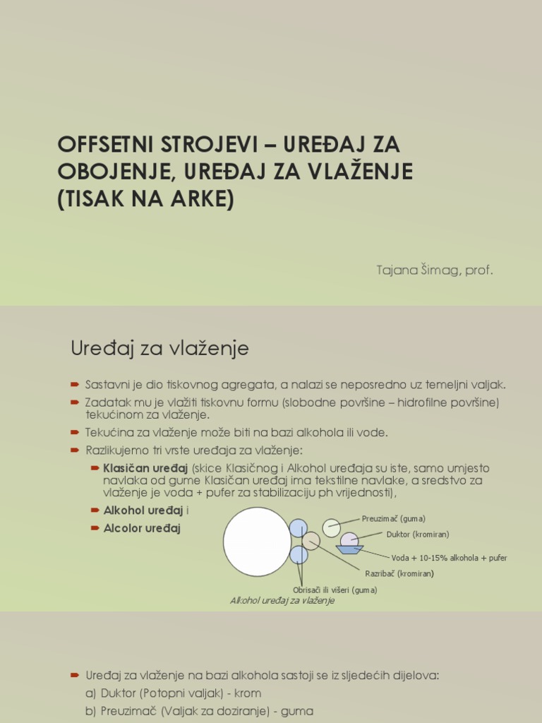 Offset Tisak - Uređaj Za Obojenje I Vlaženje | PDF
