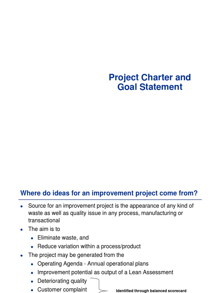 Project Charter and Goal Statement | PDF | Benchmarking | Economies