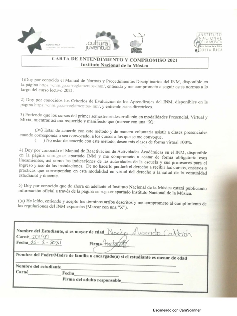 Carta de Entendimiento 2021 Noelia 20190 | PDF
