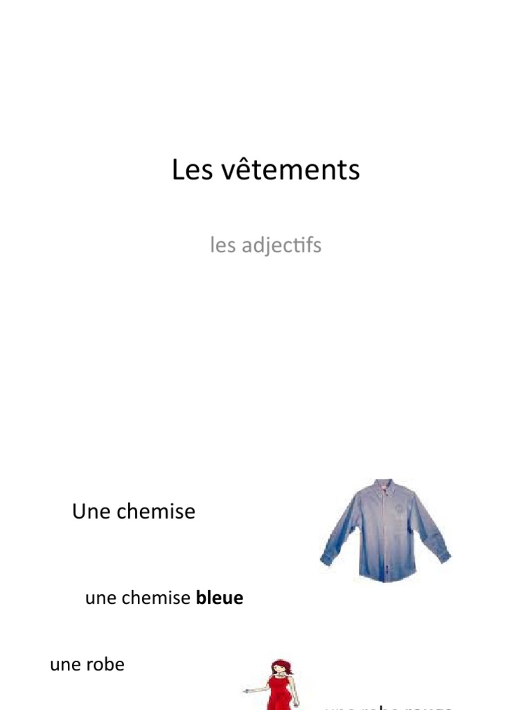 Les Vetements Exercice Grammatical Liste de Vocabulaire 34398 | PDF