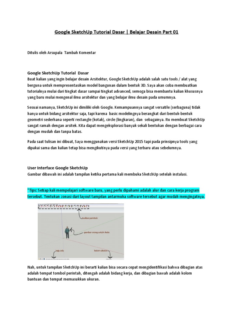 Materi 1 - Sketcup | PDF | Seni | Komputer