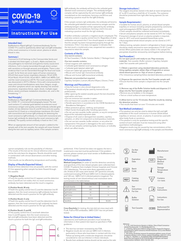COVID-19: Instructions For Use | PDF | Antibody | Blood Plasma