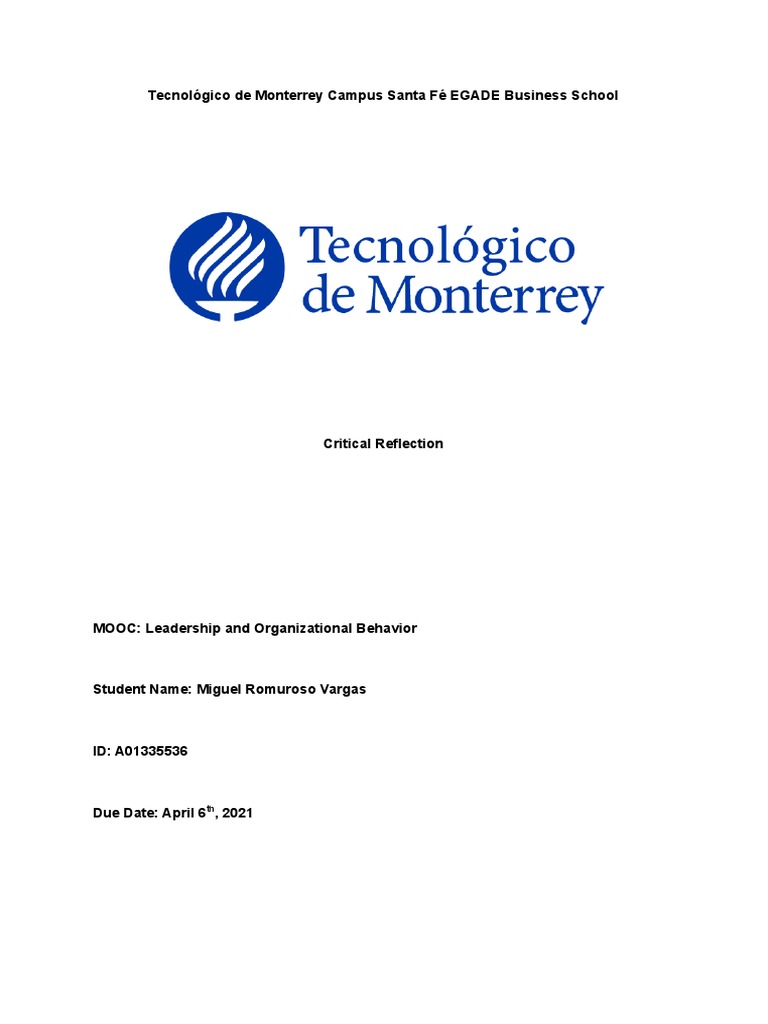 Tecnológico de Monterrey Campus Santa Fé EGADE Business School | PDF ...