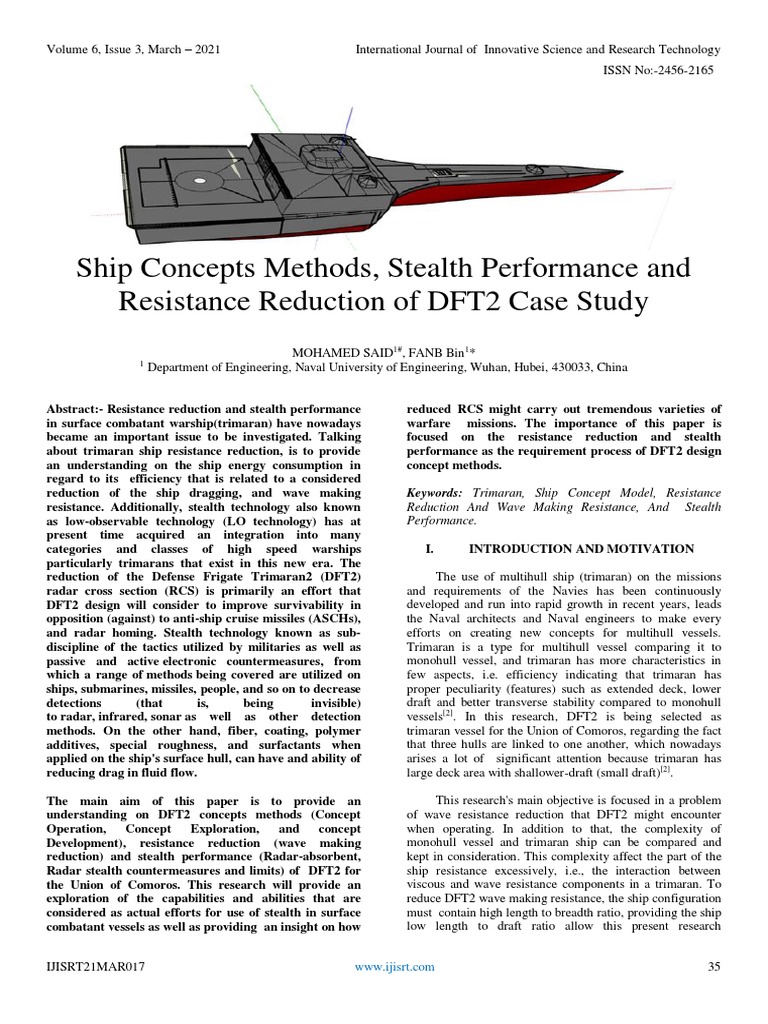Ship Concepts Methods, Stealth Performance and Resistance Reduction of ...