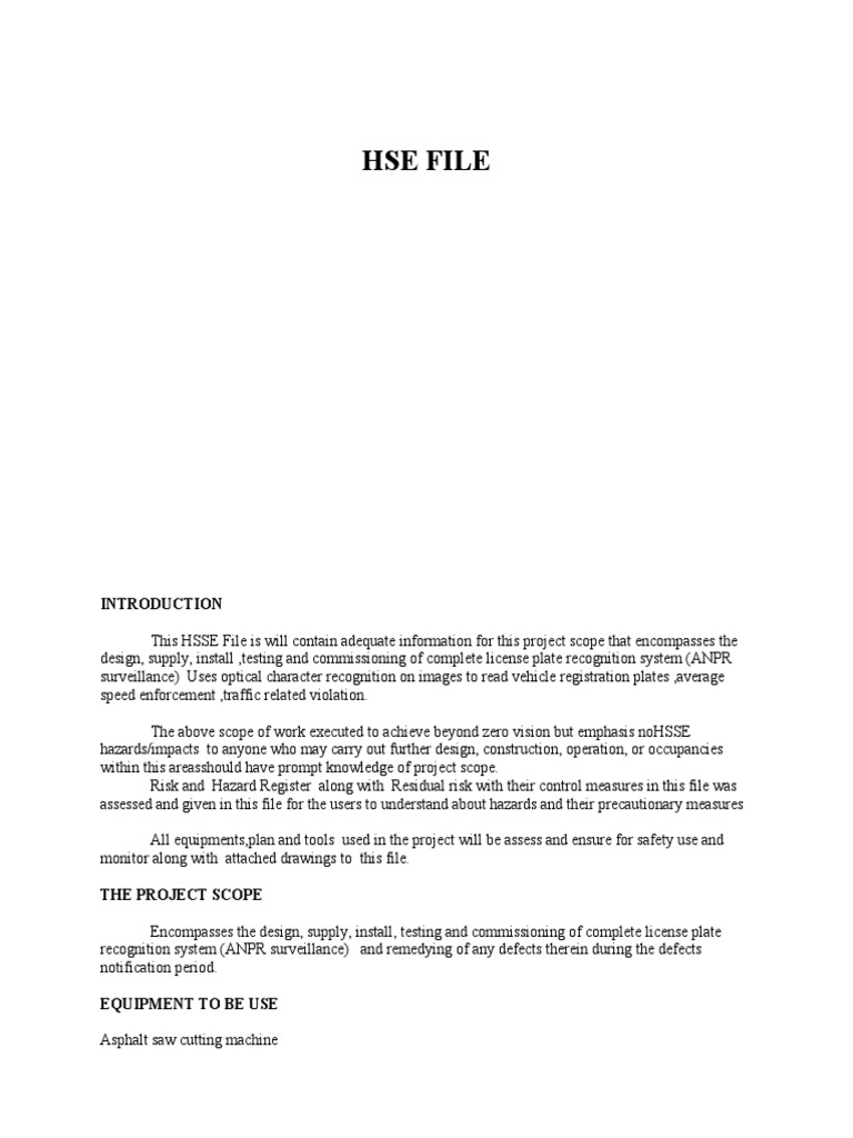 Best Hse File | PDF | Risk | Occupational Safety And Health