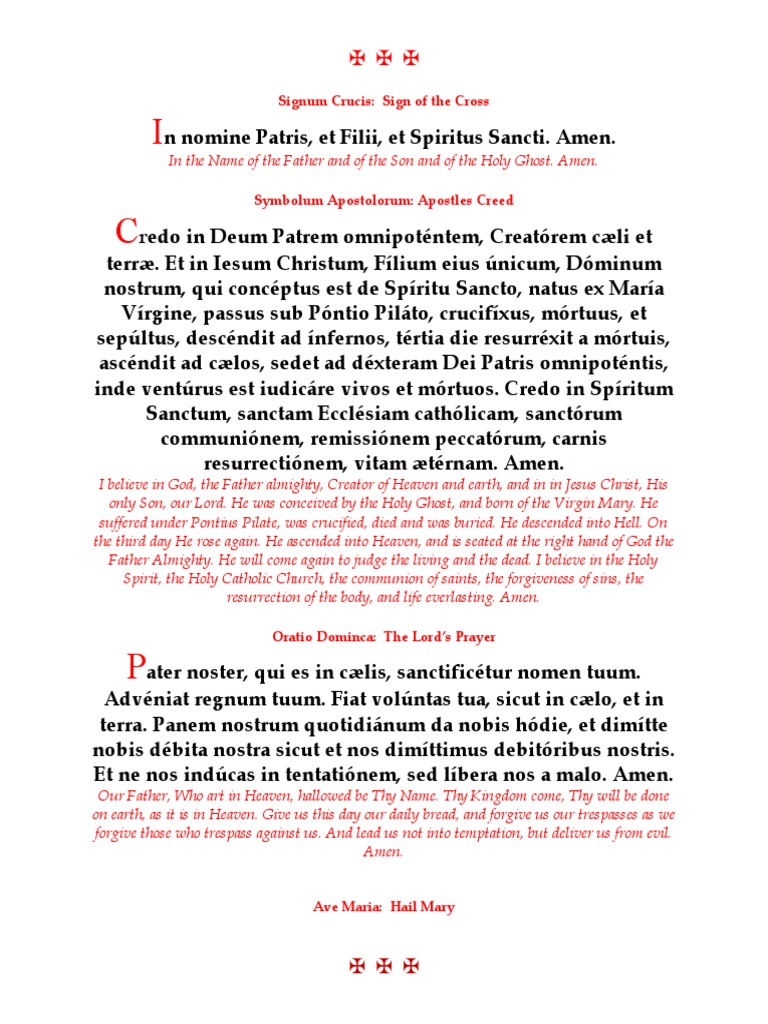 Latin Rosary Prayers | PDF | Rosary | Lord's Prayer