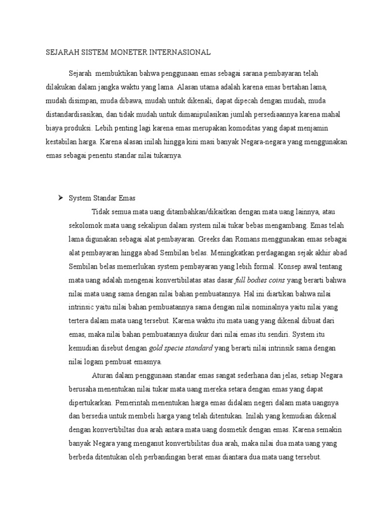 SEJARAH SISTEM MONETER | PDF SEJARAH SISTEM MONETER | PDF