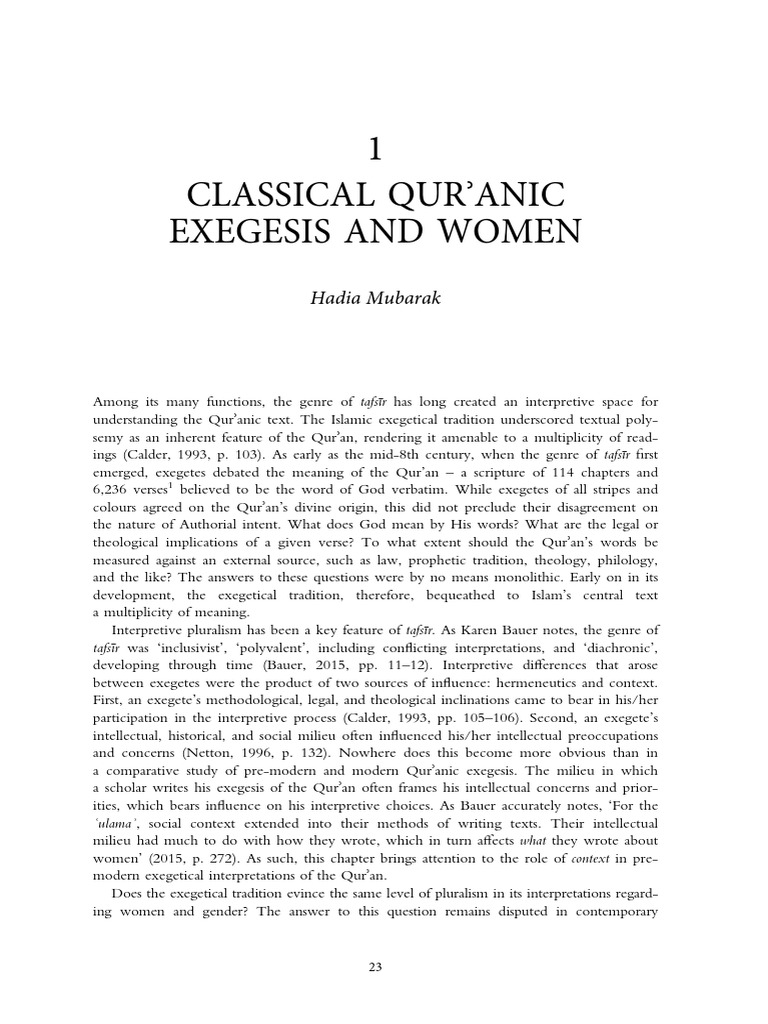 RHIG - Classical Qur'an Exegesis - Hadia Mubarak | PDF | Exegesis | Quran