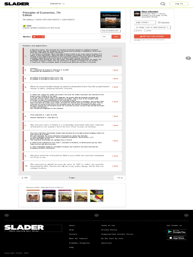 Solutions To Principles of Economics (9781285165875), Pg. 109 ...