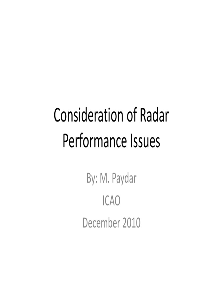 25 ICAO RadarPerformance | PDF | Radar | Electrical Engineering